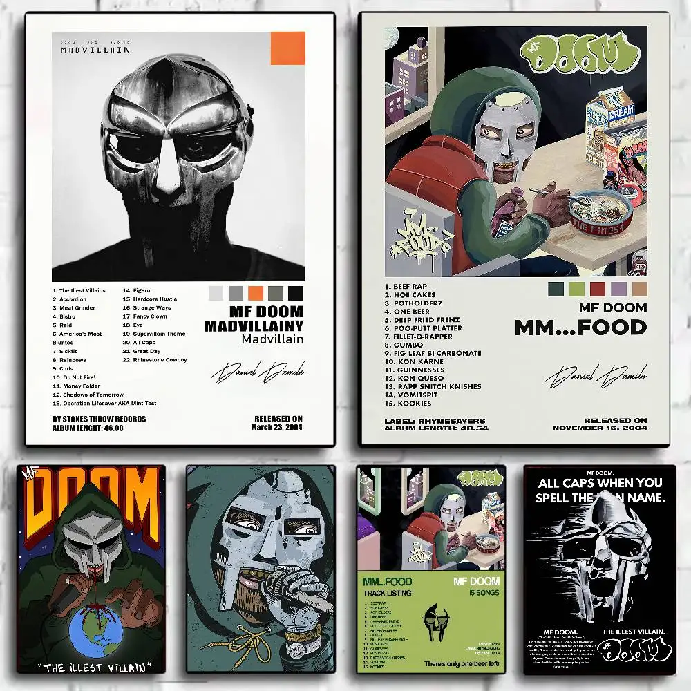 M-MF DOOM Rapper Poster HD Art Sticky Wall Waterproof Home Living Room ...