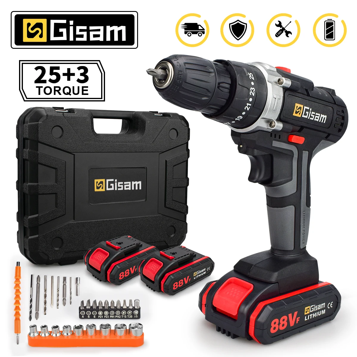 88VF-Cordless-Impact-Drill-Electric-Screwdriver-Electric-Hammer-Drill ...