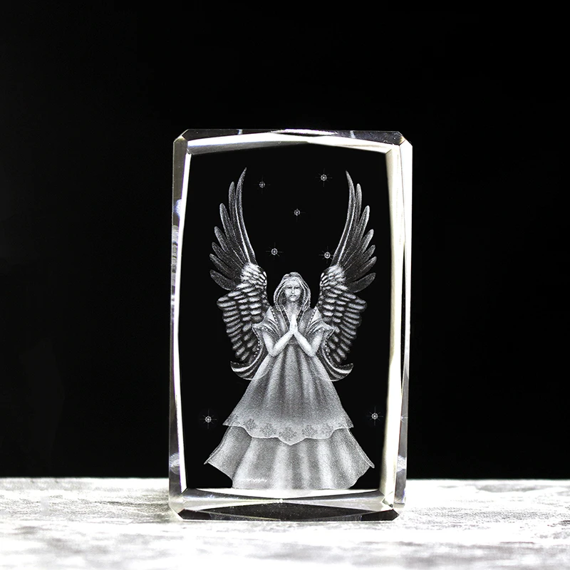 3D-Guardian-Angel-Statue-Laser-Engraved-Crystal-Cube-Figurines-Baby ...