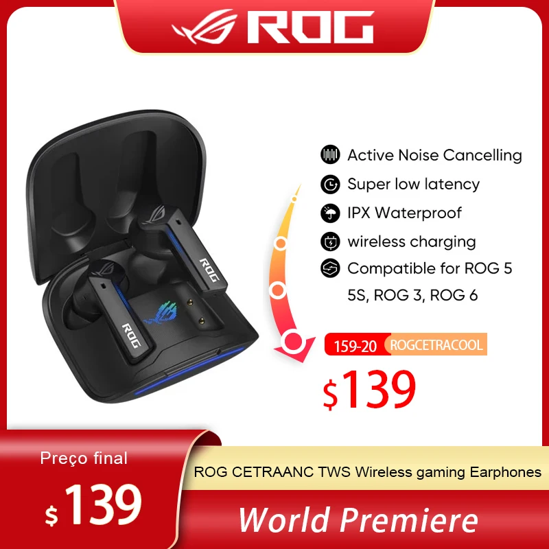 【World Premiere】ASUS ROG Cetra True Wireless Gaming Headphone ANC Noise ...