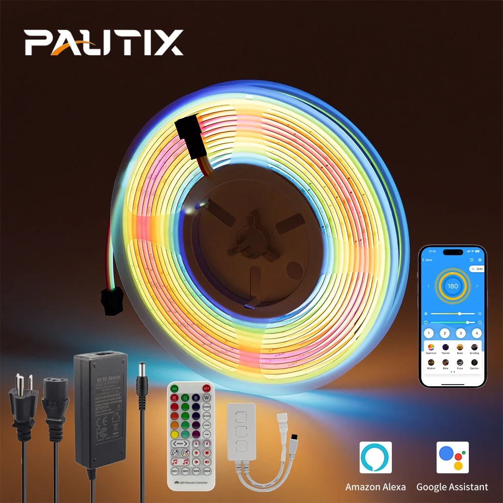 Pautix 5M 10M 24V Cob Rgbic Led Strip Pixel Adresseerbare 630Leds/M ...