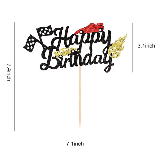 Fast One Birthday Cake Toppers Theme Cars Cake Decoration Happy ...