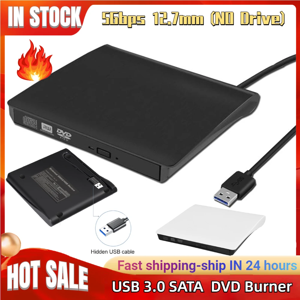 DVD-CD-ROM-RW-Optical-Drives-Case-ABS-5Gbps-12-7mm-USB-3-0-SATA ...