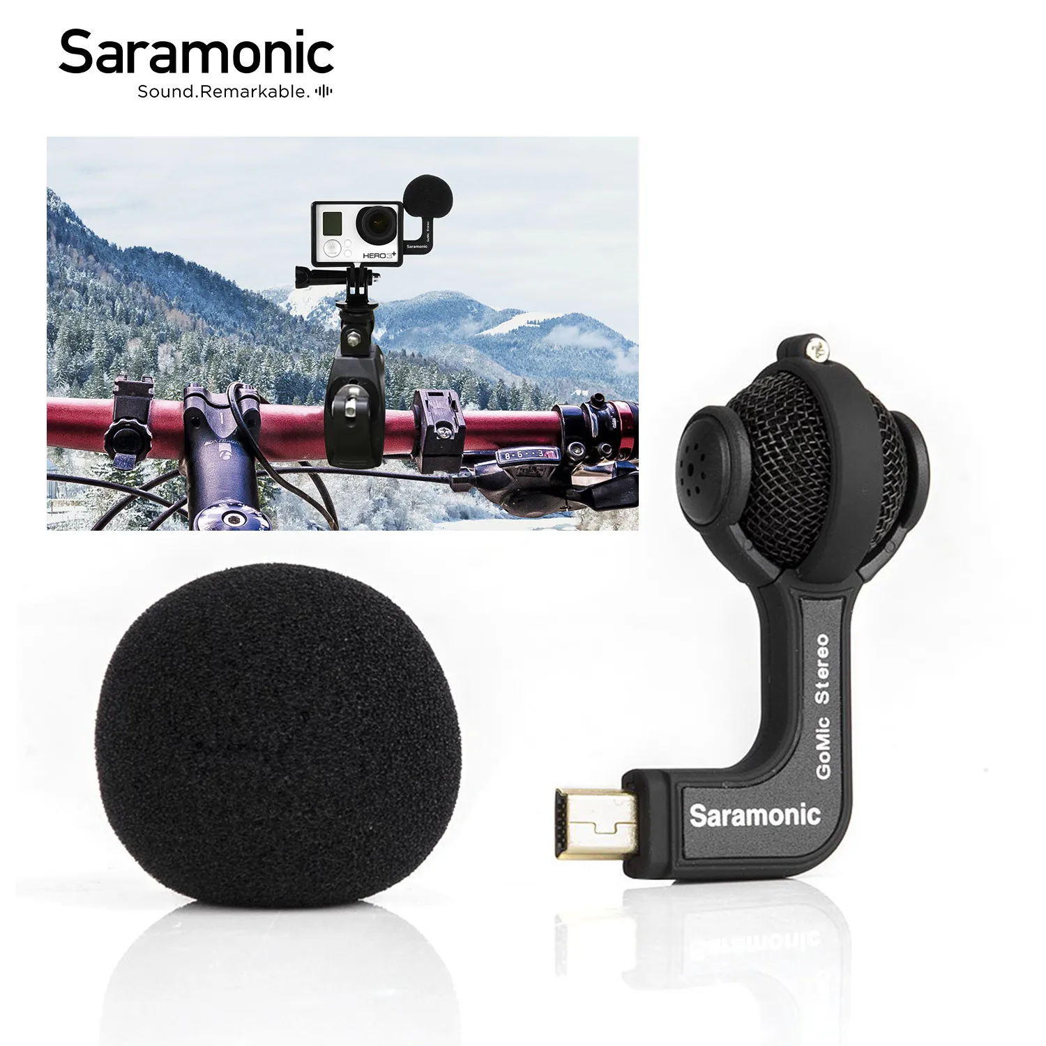 Saramonic G Mic Gopro Mic 미니 듀얼 스테레오 볼 Gopro Hero4 Hero3 + Hero3 액션 카메라 ...