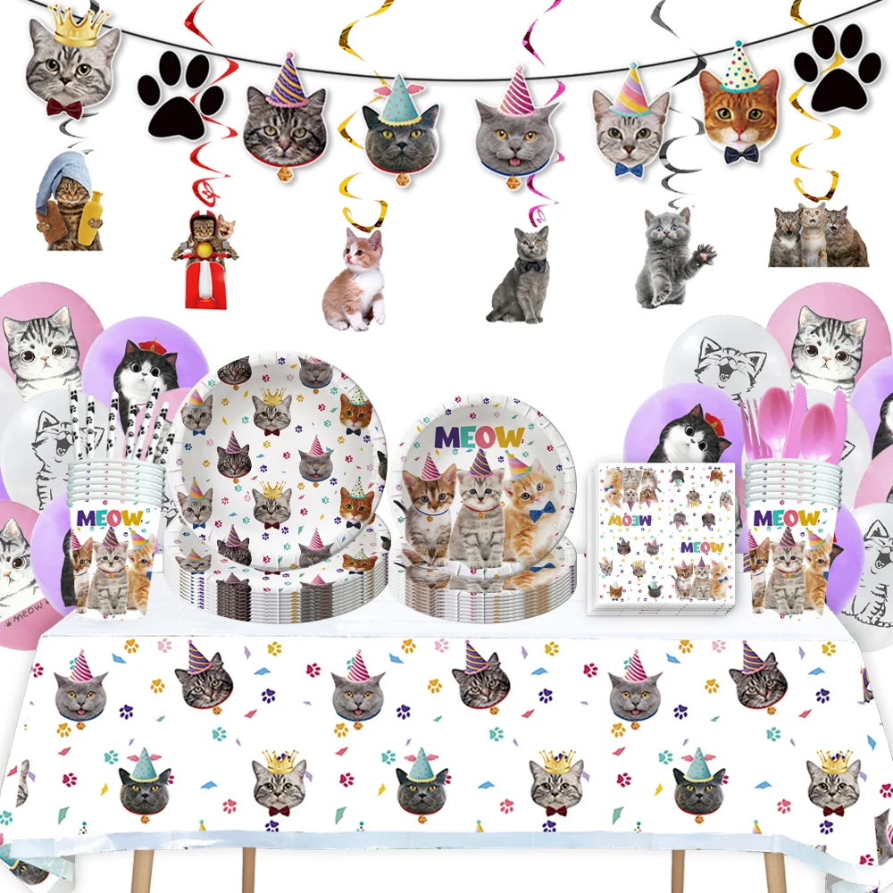 Pet-Cats-Theme-Happy-Birthday-Party-Decoration-Tableware-Paper-Cup ...