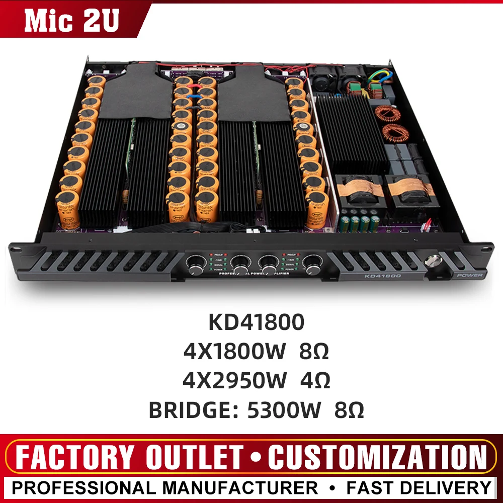 Class-D-4-Channels-1U-Digital-Power-Amplifiers-7200-Watt-With-PFC ...