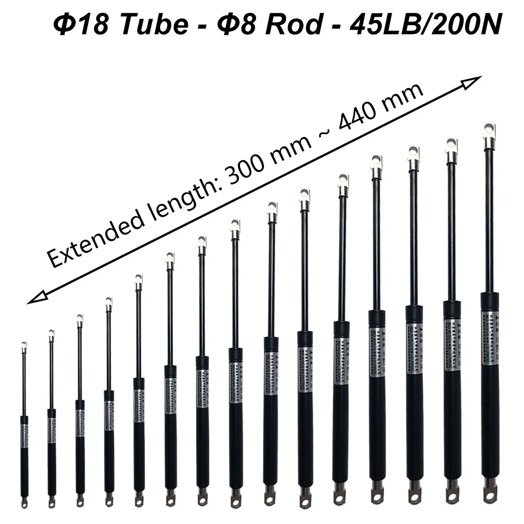 2PCS-200N-45LB-300-440mm-Universal-Gas-Strut-Lift-Support-Tool-Box ...