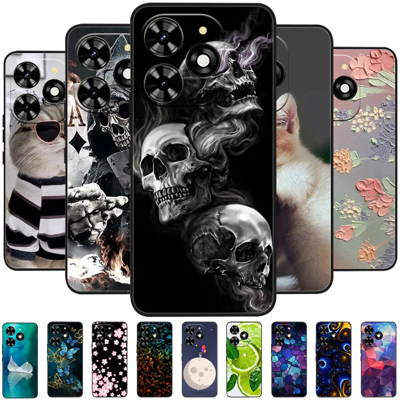 For-Tecno-Spark-20-Pro-Case-Black-Soft-Silicone-TPU-Protective-Phone ...