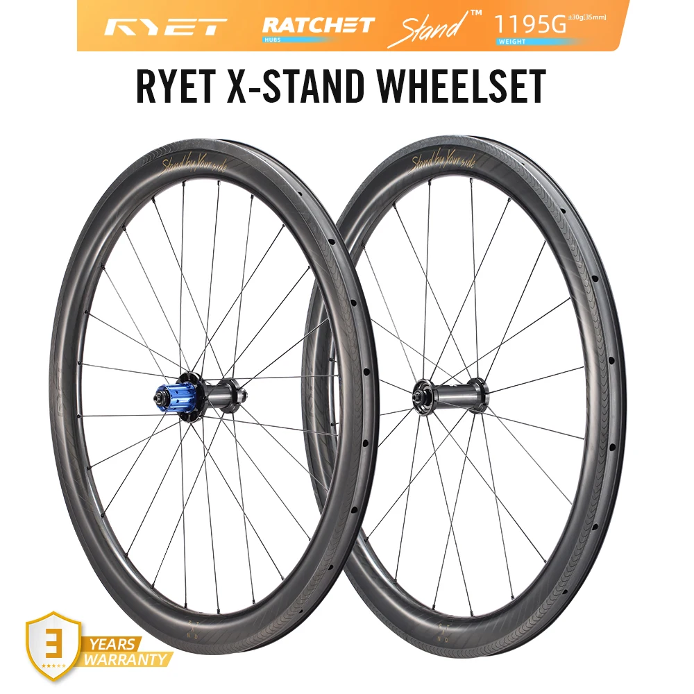 RYET 1190g Carbon Road Wheelset Rim Brake 52T Ceramic Hub Pillar ...