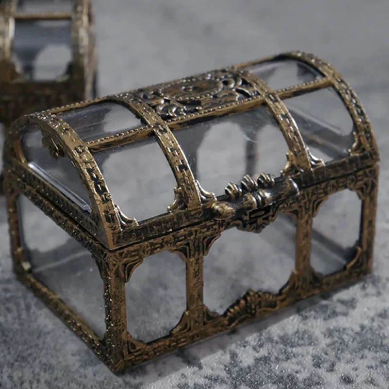 Vintage Transparent Pirate Treasure Storage Box Jewelry Organizer ...