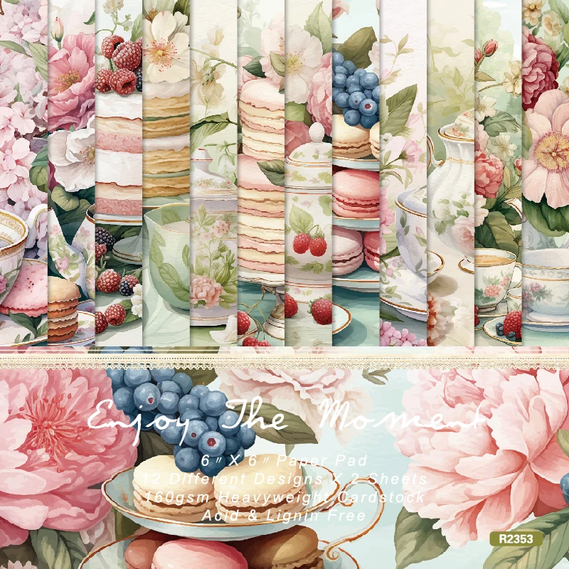 Panalisacraft-24-sheets-6-X6-Teacup-Dessert-Paper-Scrapbook-paper ...