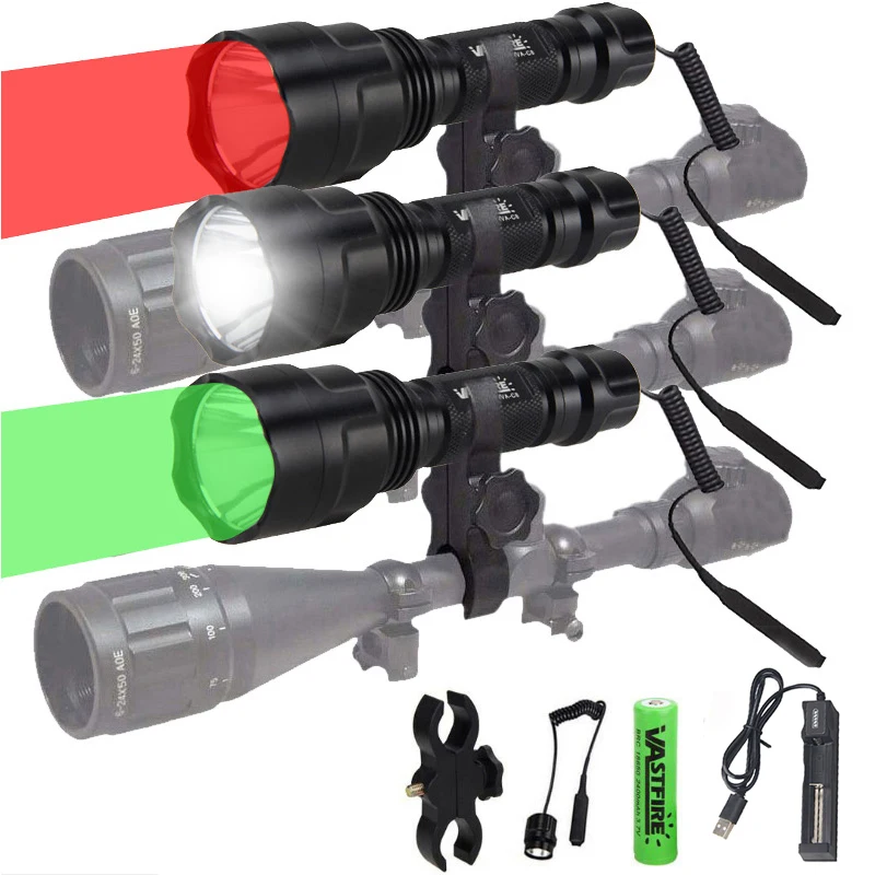 5000Lm LED Tactical Flashlight Hunting Torch Light Rifle Lights ...