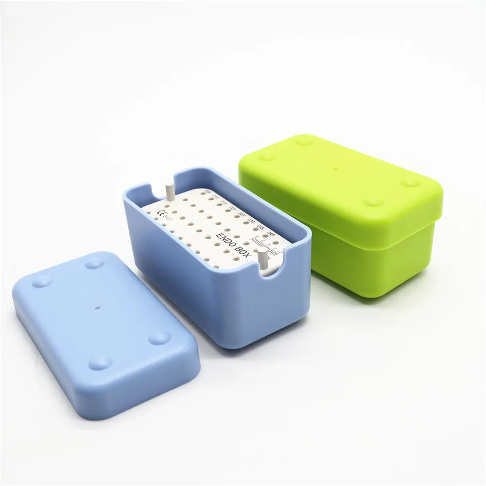1box Dental Clinic Plastic Endo Box With Ruler Files Bur Holder Blocks ...