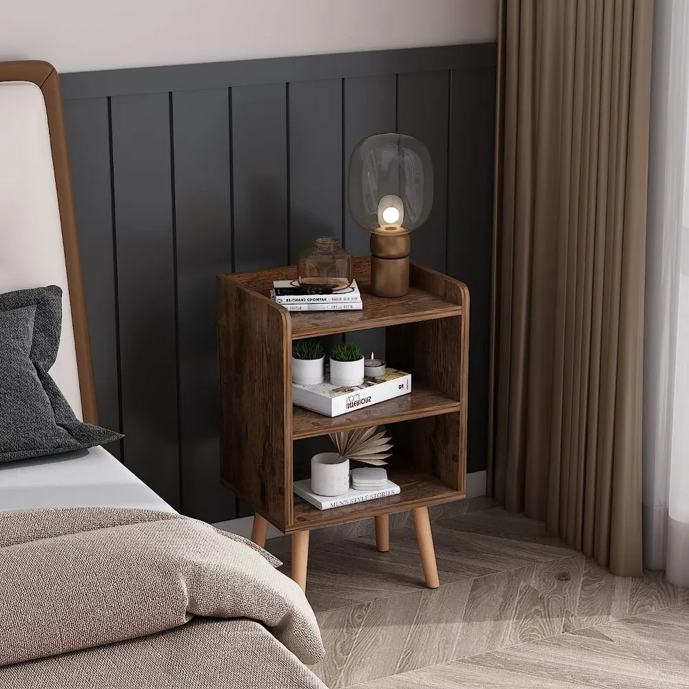 Mid-Century-Modern-Bedside-Tables-with-Storage-Shelf-Minimalist-and ...