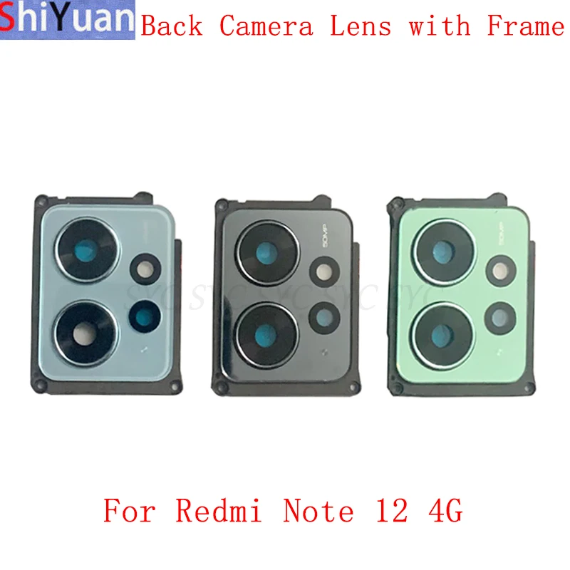 Rear-Camera-Lens-with-Frame-Housing-Cover-For-Xiaomi-Redmi-Note-12-4G ...