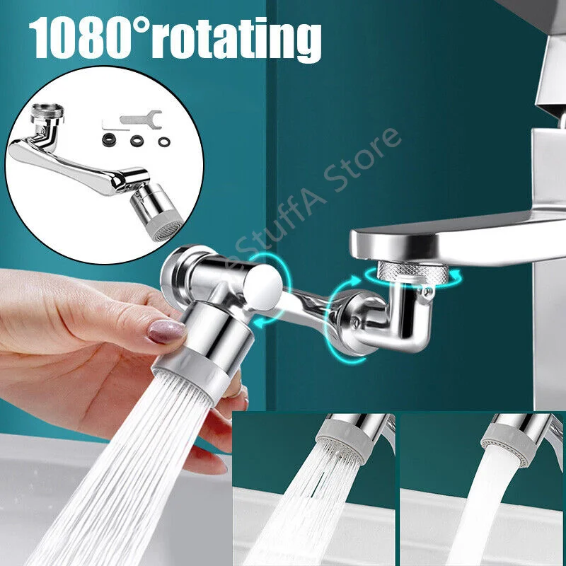 1080° Rotation Faucet Extender Sprayer Head for Bath Kitchen Robot Arm ...