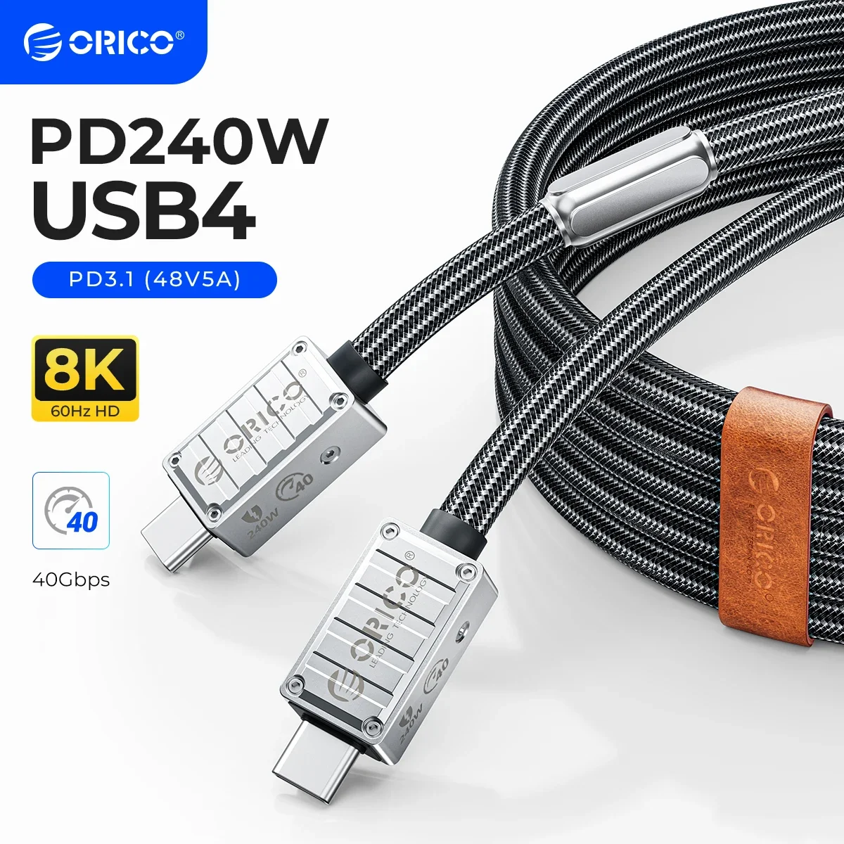 ORICO 40Gbps USB4 Cable C TO UCB C 240w Thunder 3 Type-C Fast Charging ...