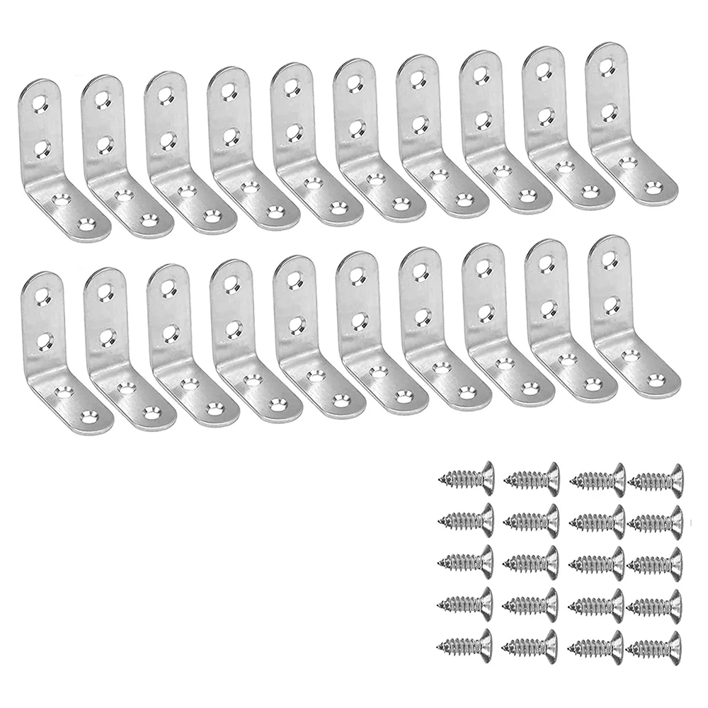 20-Piece-Durable-Corner-Bracket-90-Degree-Right-Angle-Bracket-Wall ...