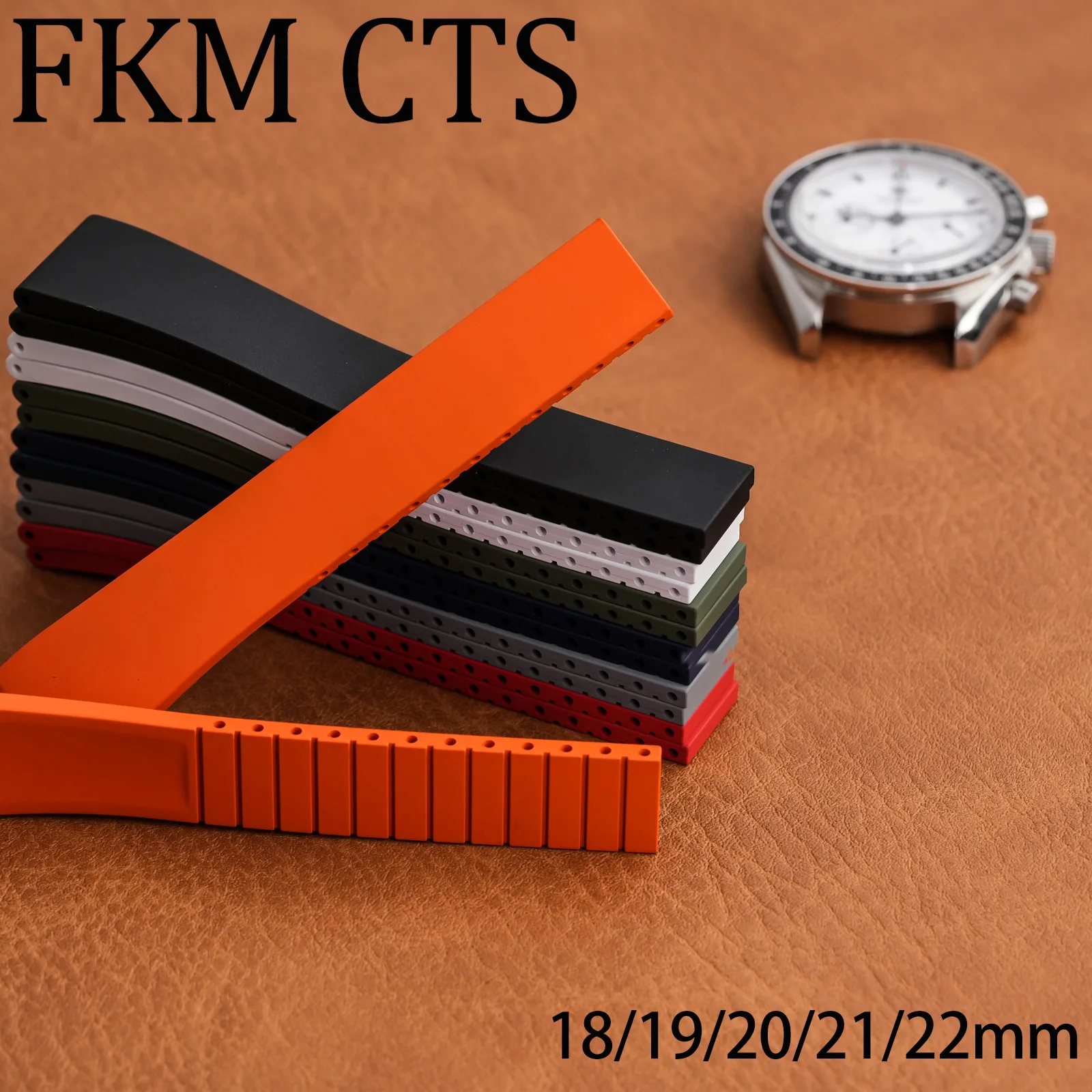New CTS FKM Rubber Watch Strap 18mm 19mm 20mm 21mm 22mm FKM CTS ...