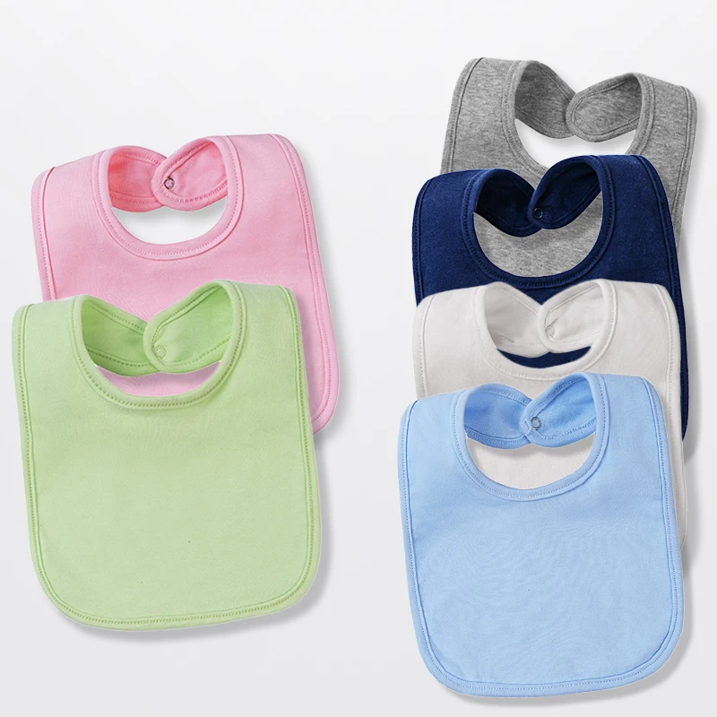 6-Pack-Baby-Bibs-for-Drooling-and-Teething-100-Cotton-Solid-Color ...