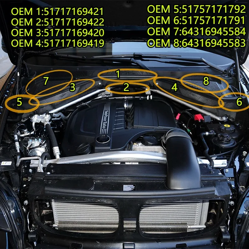 For 2007-2014 BMW X5 X6 E70 E71 Partition Panel Engine Compartment ...