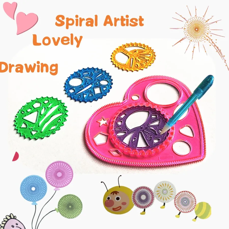 Factory-direct-sales-Heart-shape-Spiral-art-drawing-toy-Spirograph ...