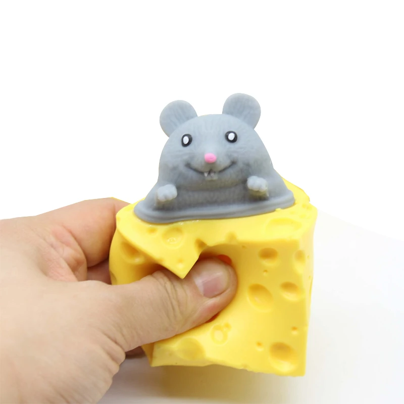 Pop Up Funny Mouse And Cheese Block Squeeze Anti stress Toy Hide And ...