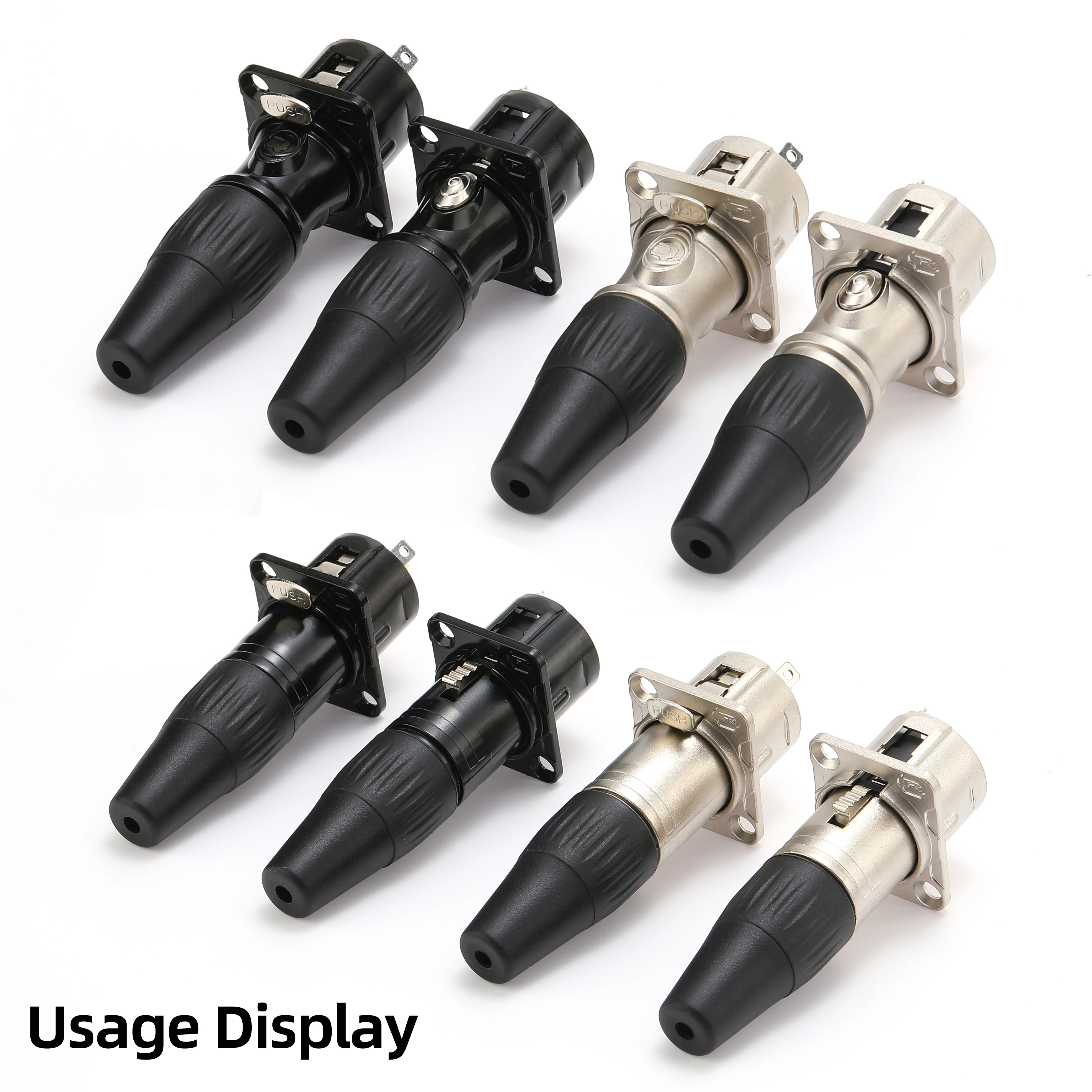 NUTRICK's REAN-Connecteur XLR Mâle-Femelle Plaqué Or à 4 Broches,Prise ...