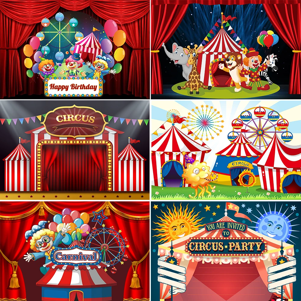 Circus-Theme-Baby-Newborn-Children-Birthday-Backdrop-Portrait ...