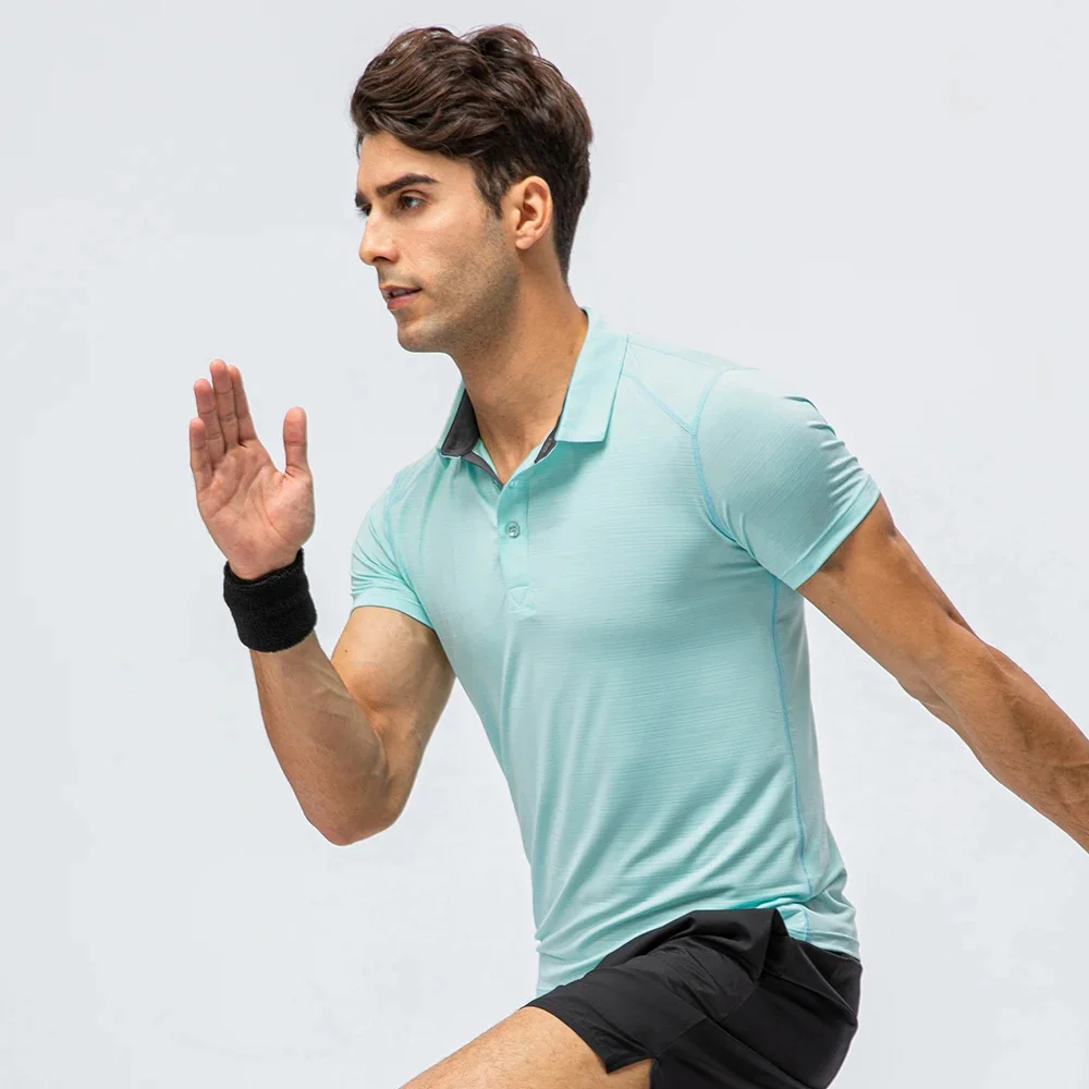 Men-Nylon-Running-Polo-Shirt-High-Quality-Gym-Sport-t-Quick-Dry-Fitness ...