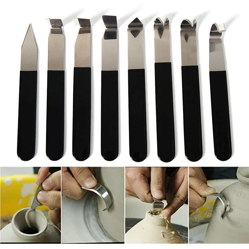 8pcs Multi-purpose Stainless Steel Pottery Wax Clay Sculpture Carving ...