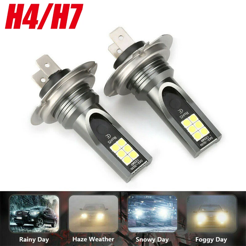 2Pcs-H4-H7-Led-Headlight-Bulb-Car-Fog-Light-High-Low-Beam-110w-30000lm ...