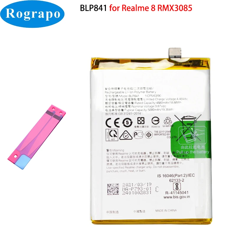 New-5000mAh-High-Quality-Replacement-BLP841-Battery-For-OPPO-Realme-8 ...