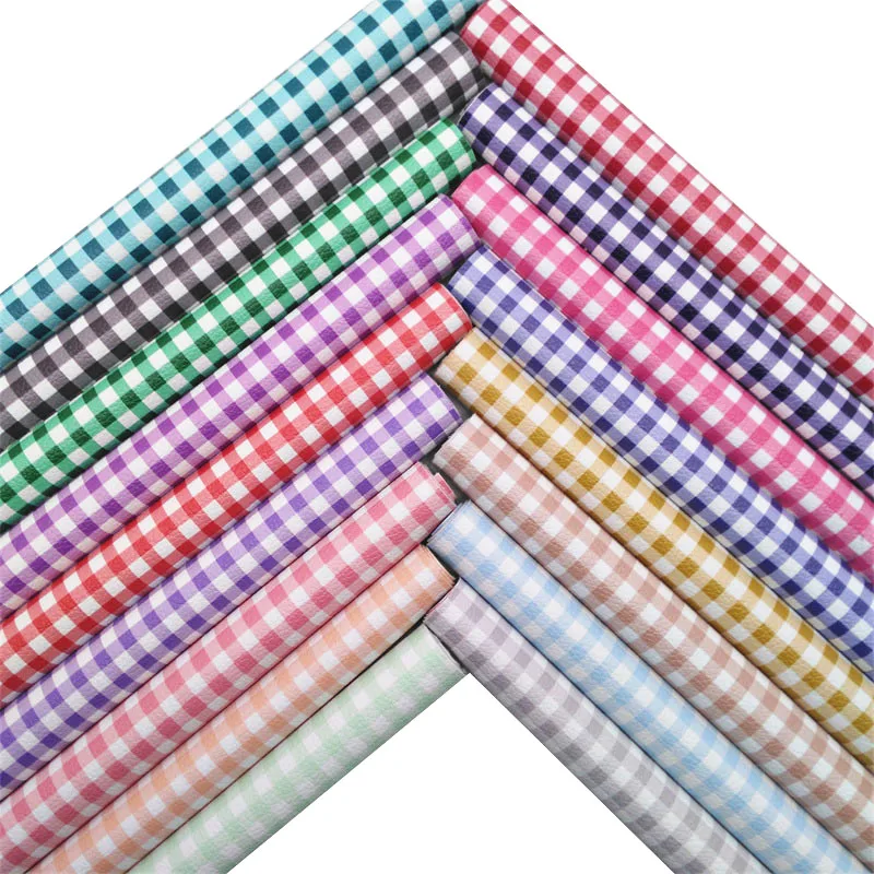 Checkers Printed Synthetic Leather Felt Backing Faux Leather Fabric ...