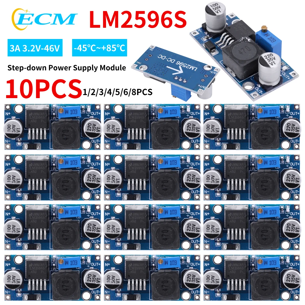 1-10PCS-LM2596-Step-down-Power-Supply-Module-3A-3-2V-46V-DC-to-DC ...