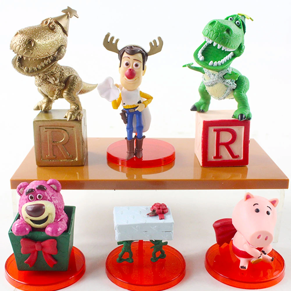 6Pcs/Set Disney Anime Cartoon Movie Toy Story Rex Woody Christmas Rex ...