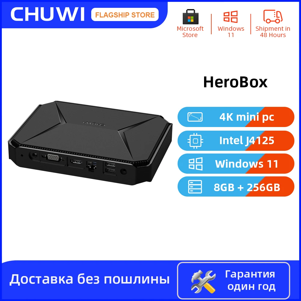 CHUWI Herobox Mini PC Windows 10 Operating System Intel Celeron J4125 ...