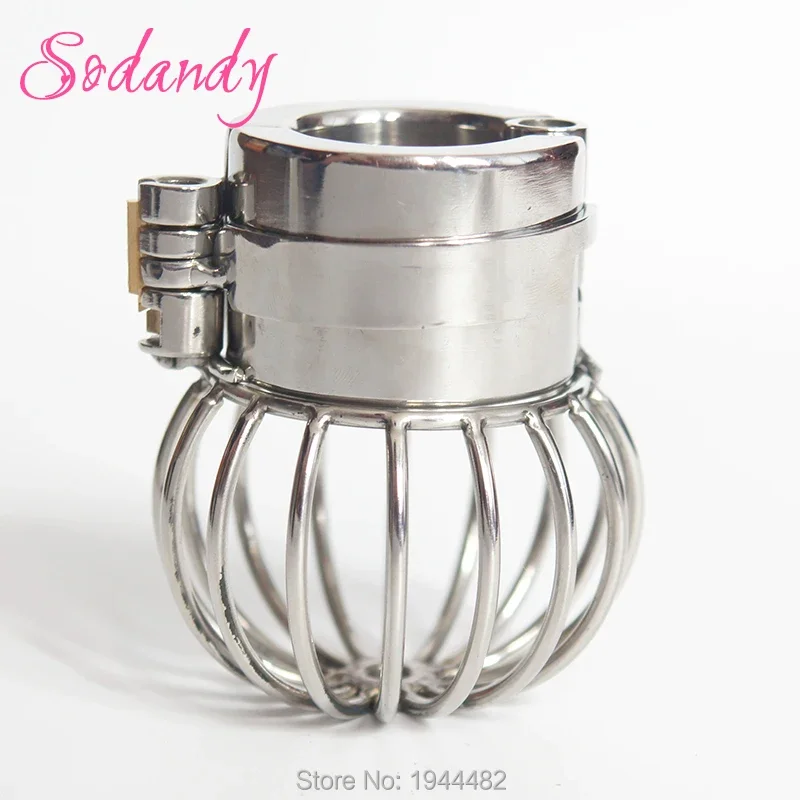 Stainless-Steel-Testicles-Chastity-Cage-Male-Scrotum-Ring-Ball ...