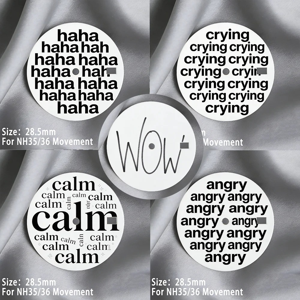 New NH35 28.5MM Emotion Watch Dial Haha Wow Angry Crying Calm Fits NH35 ...