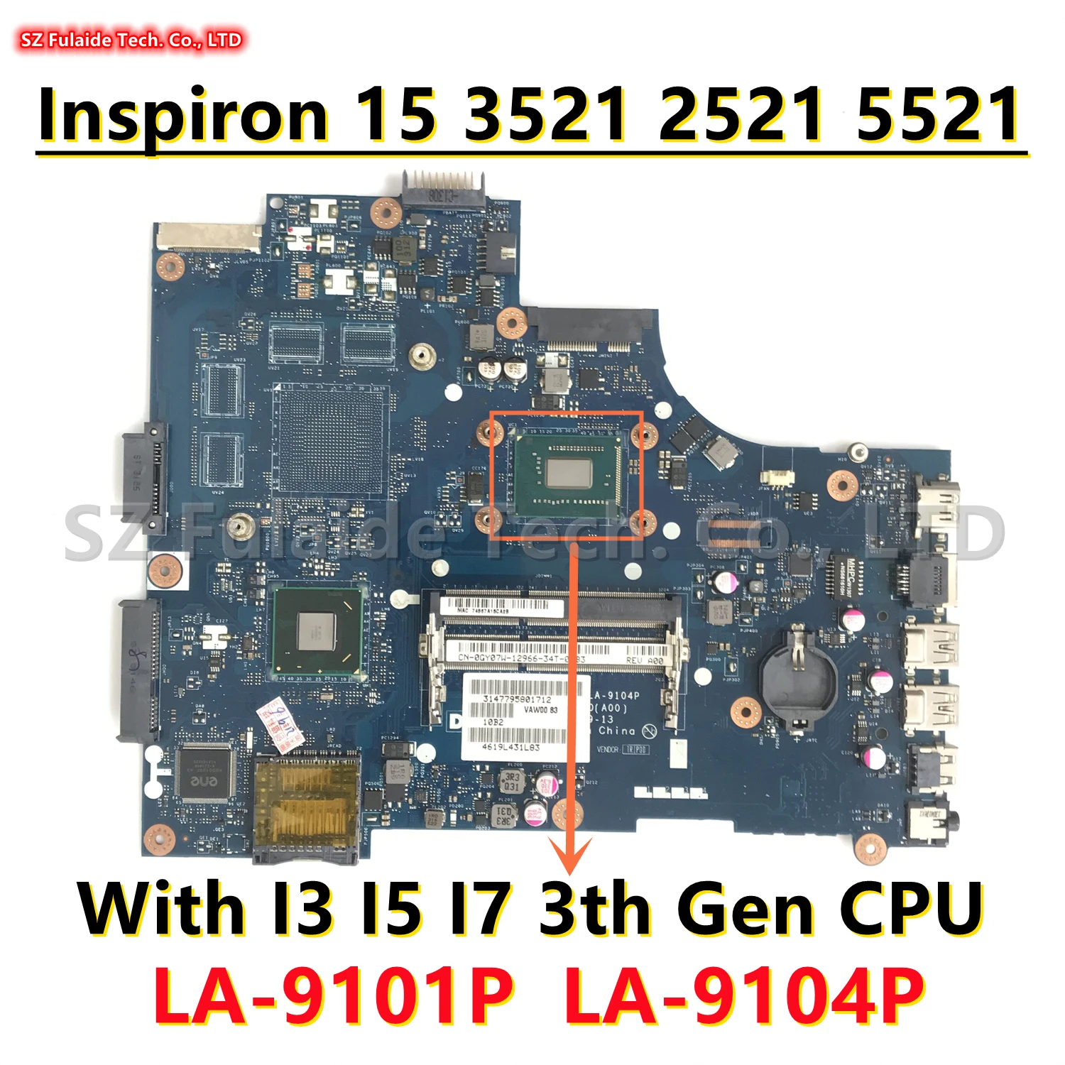 LA-9101P LA-9104P CN-05YGGX 0GY07W 0671DP For dell Inspiron 15 3521 ...