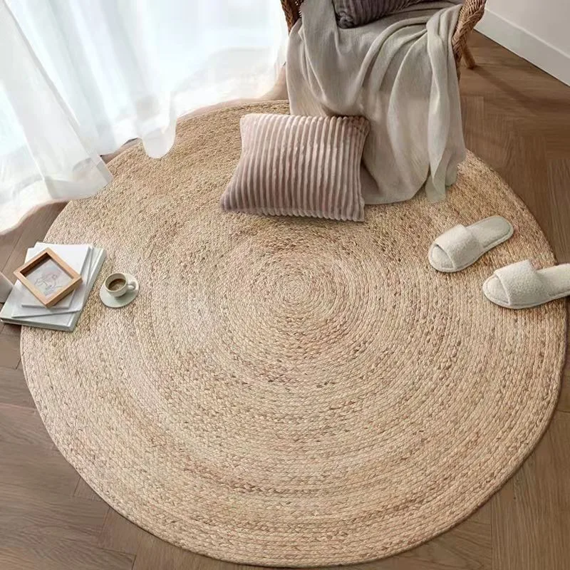 Rattan-Round-Carpets-For-Living-Room-Bedroom-Kitchen-Straw-Natural ...