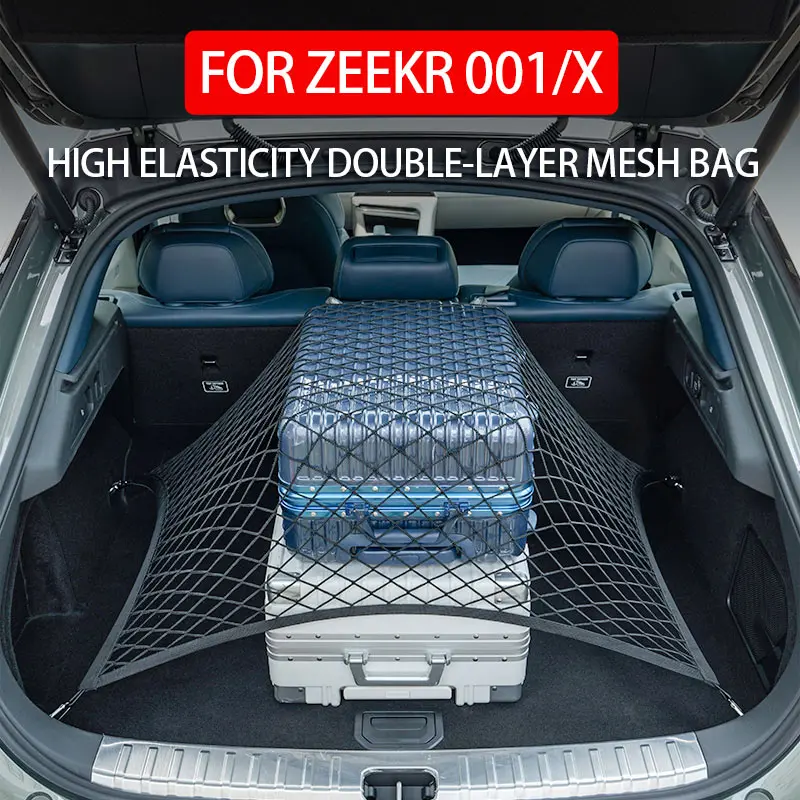 For ZEEKR 001 7X 007 Rear luggage compartment fixed net pocket Mesh bag ...