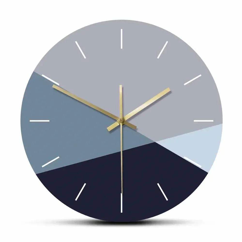 Simple-Minimalism-Blue-and-Grey-Color-Large-Wall-Clock-Cold-Tone-Color ...