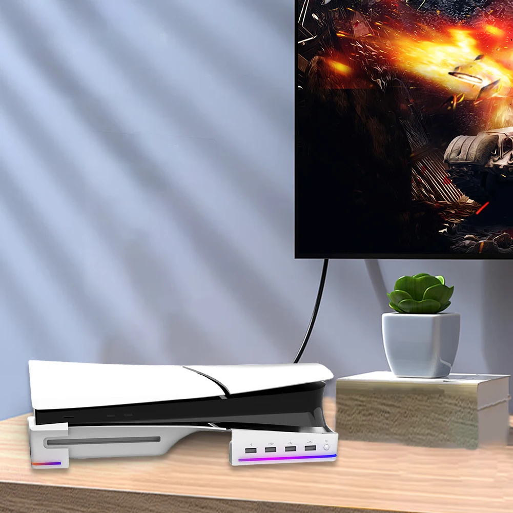 Horizontal-Base-Stand-Holder-with-4-USB-Hubs-Game-Console-Base-Stand ...