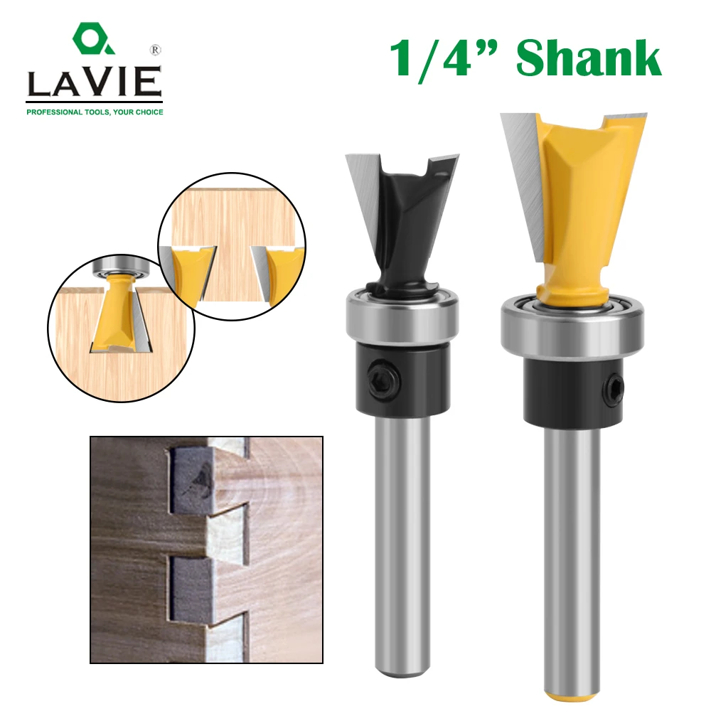 Lavie 1pc 1/4 shank dovetail conjunto de bits roteador conjunto com ...