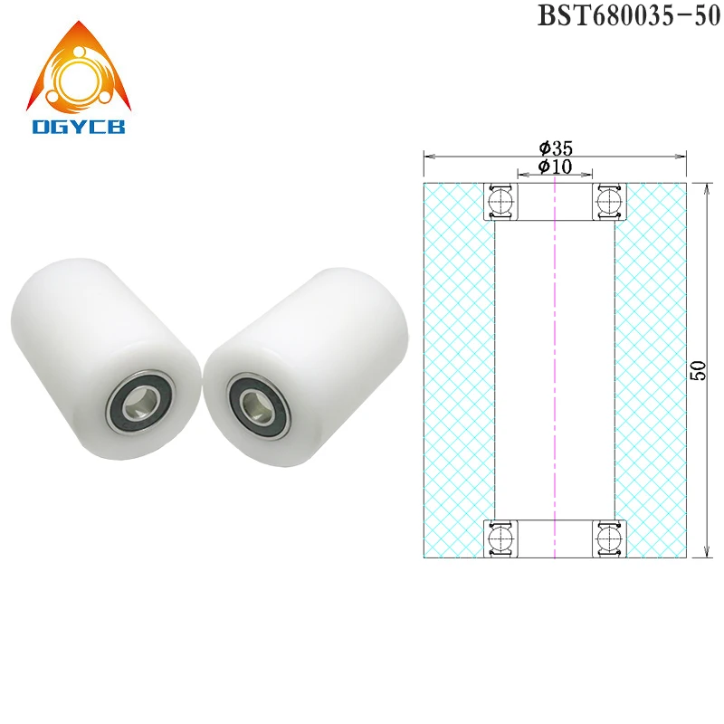 Piezas-de-rodillos-recubiertos-de-pl-stico-rodamiento-doble-de-10x35x50 ...