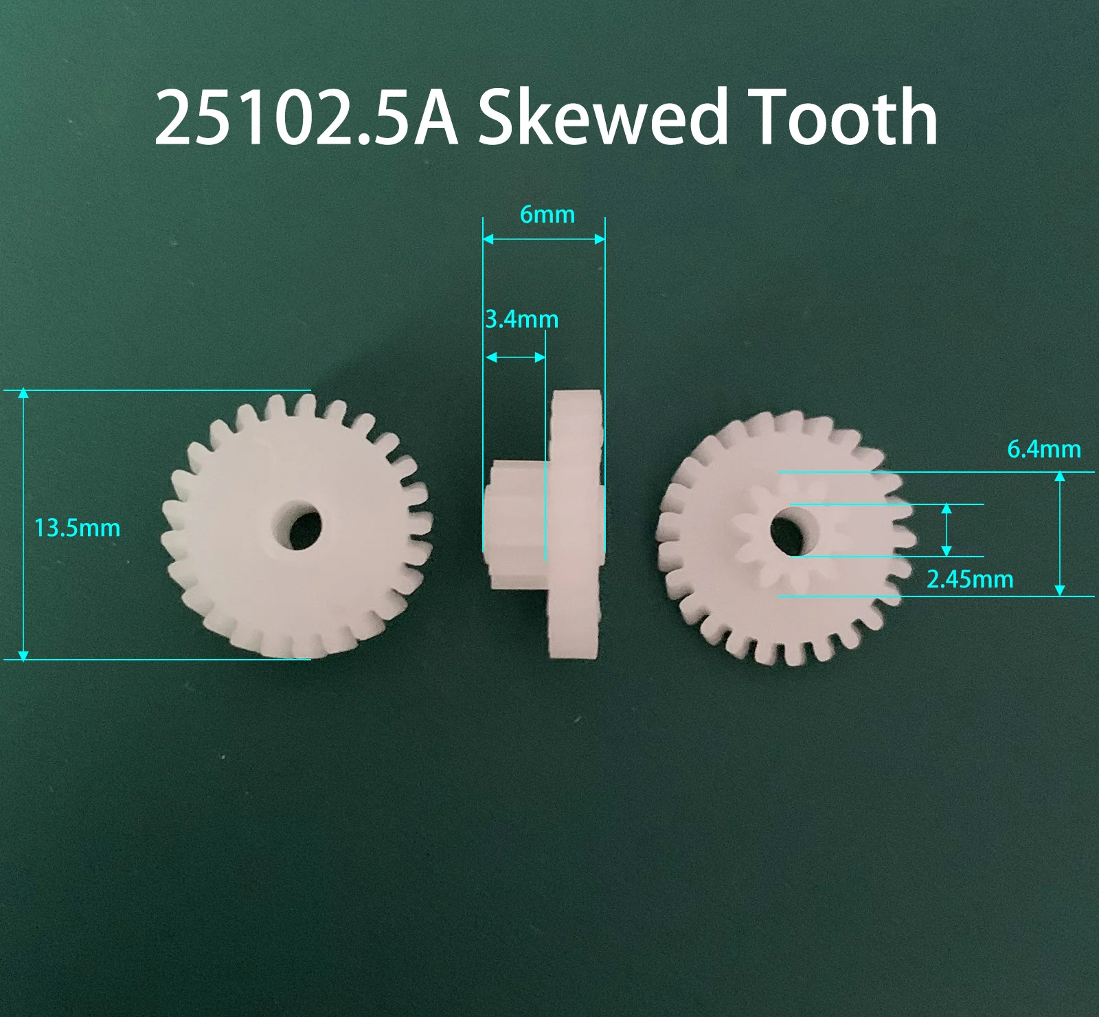 25T-10T-0-5M-Helical-Gear-Big-25-Skewed-Tooth-13mm-Small-10-Spur-Teeth ...