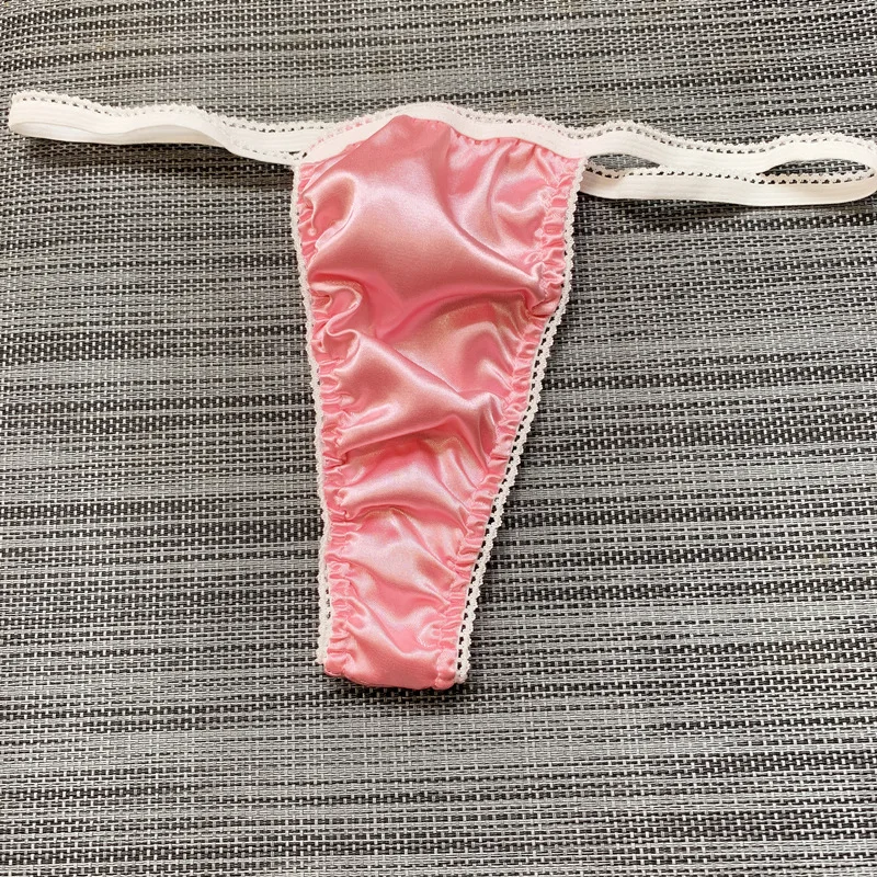 New Men Sexy G-String Thongs Satin Silk String T-Back Elastic Bump ...