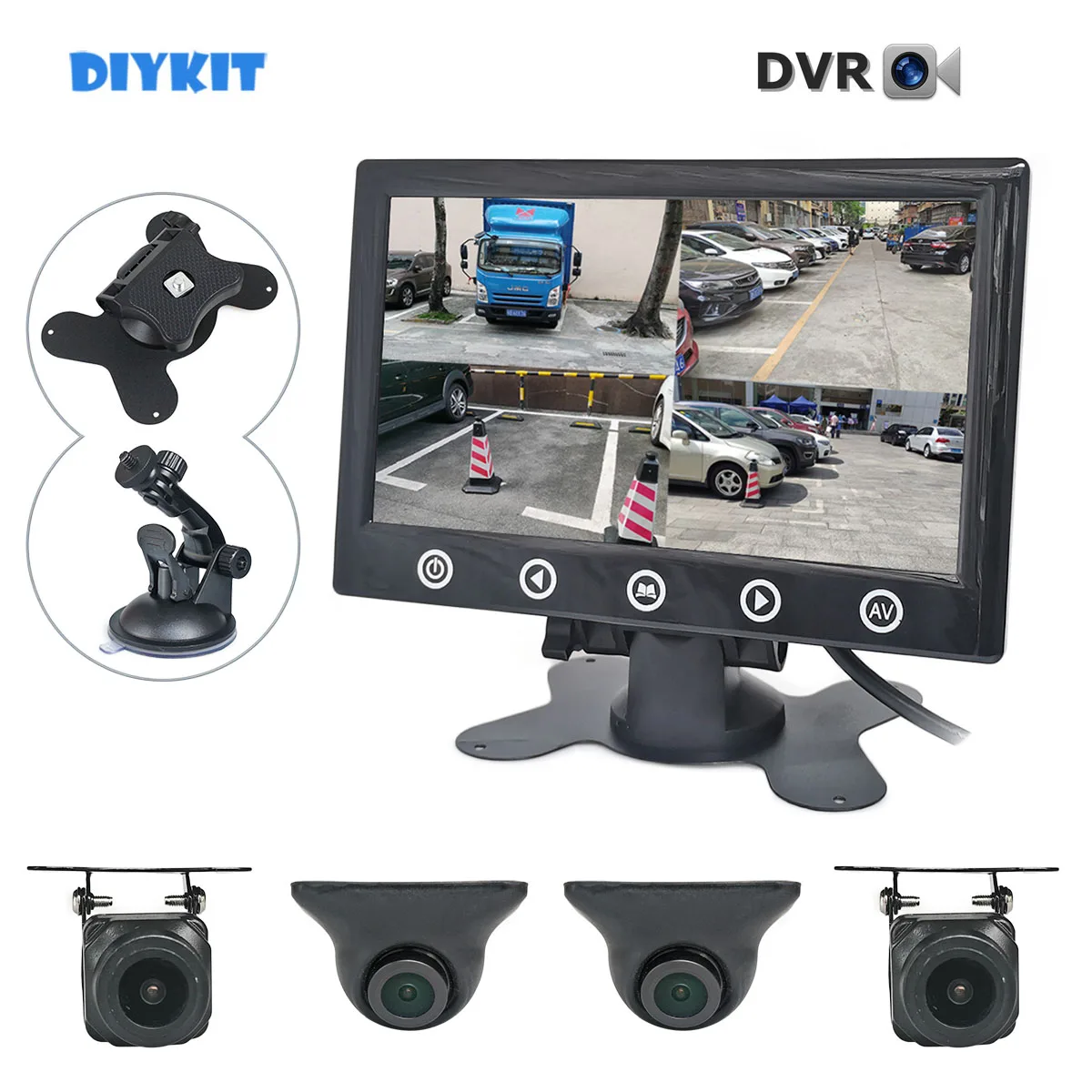 Diykit 1920x1080p 7inch Ahd Ips Split Quad Car Hd Monitor Ahd Night ...