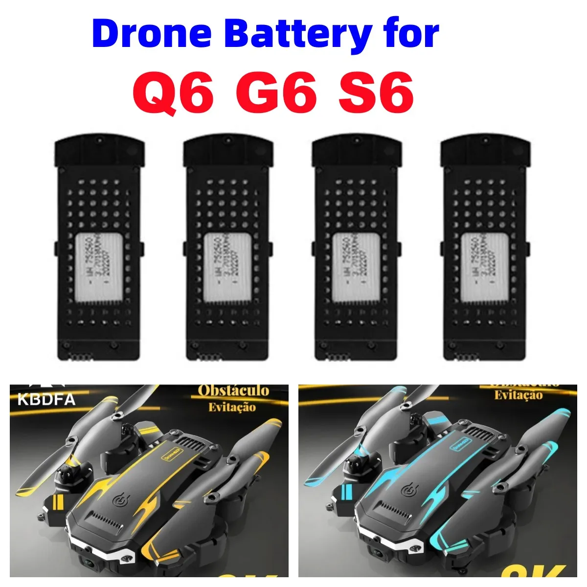 Free Shipping JHD G6 S6 Q6 Drone Battery Only for S6 RC Drone G6 Drone battery Q6 Pro 1800mAh ...